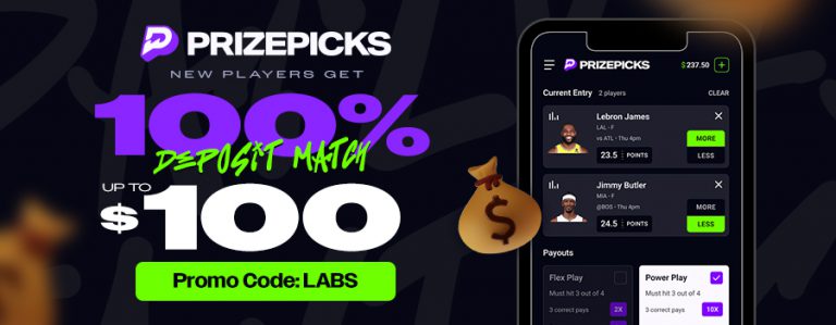 PrizePicks Referral Code LABS Delivers $100 Sign-up Bonus